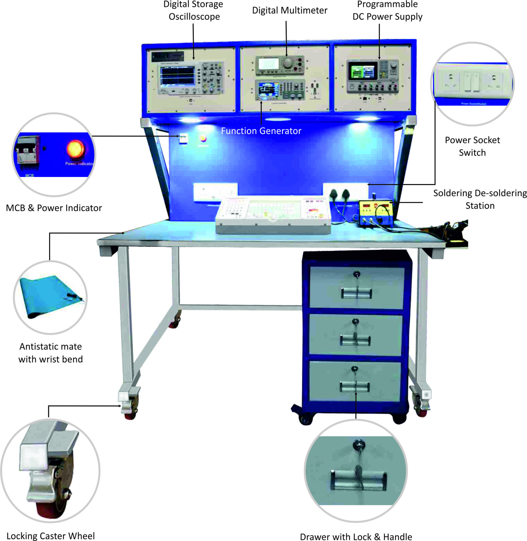 Electronic Work Bench (MI-EW02) - Mine Instruments Pvt Ltd.