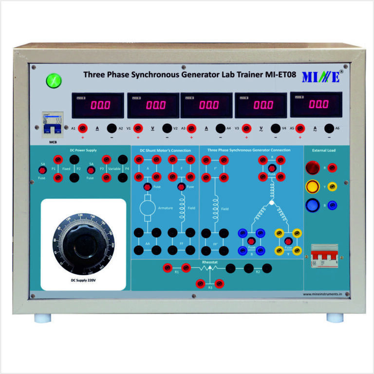 Three Phase Synchronous Generator Lab (MI-ET08) - Mine Instruments Pvt Ltd.